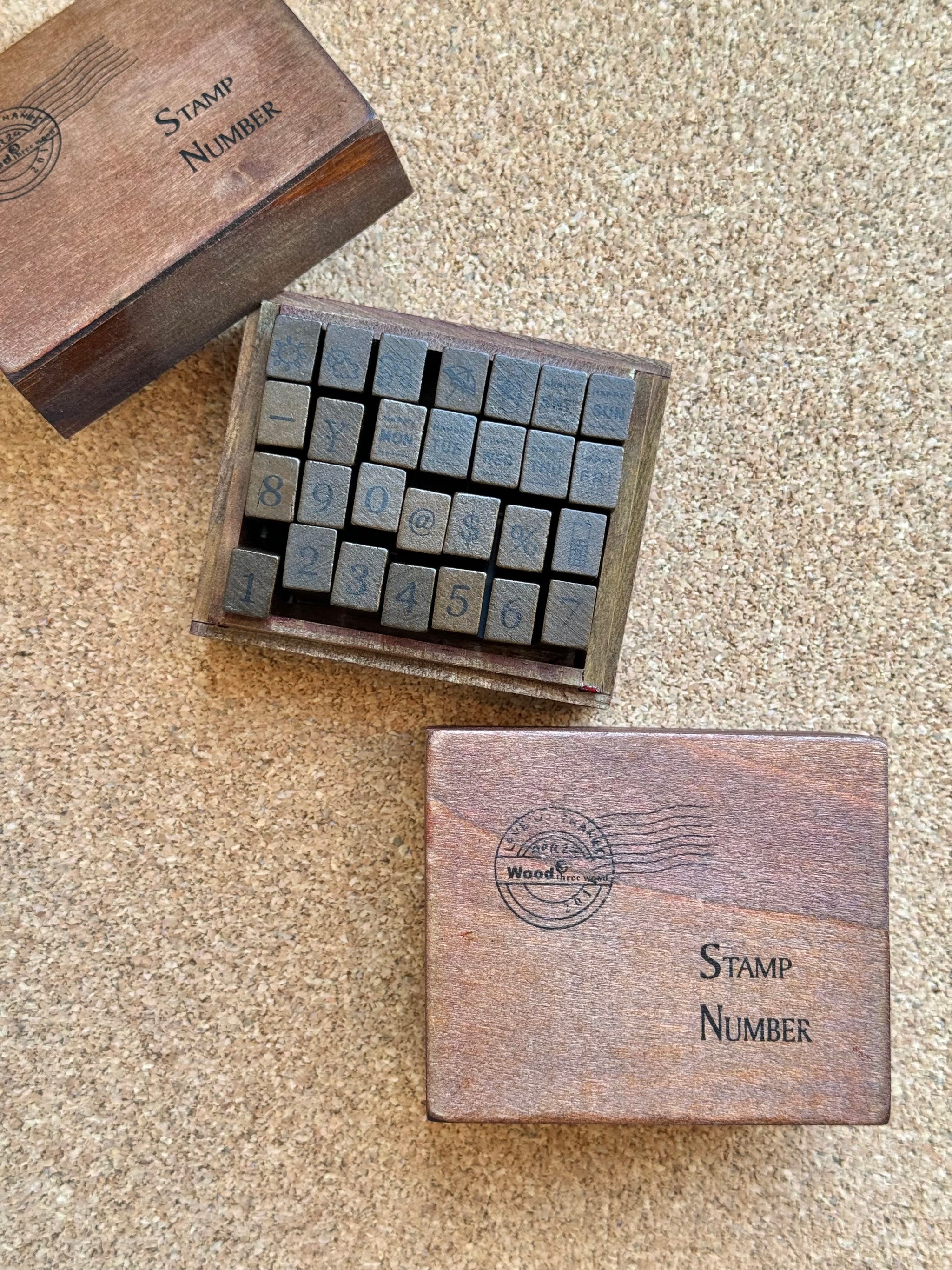 typewriter numbers stamp set