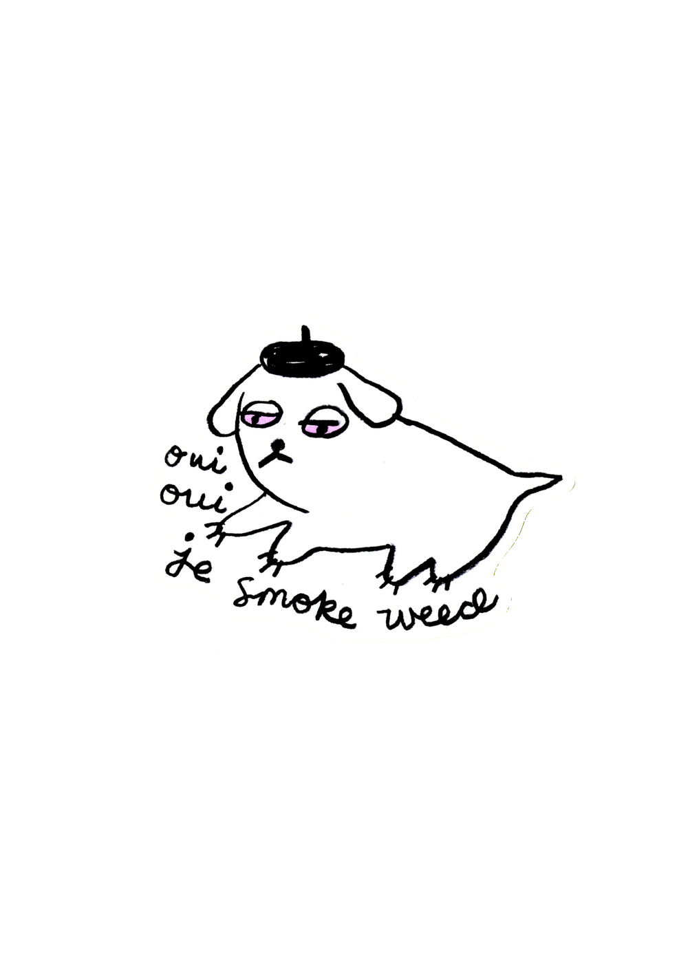 Oui Oui Dog Sticker