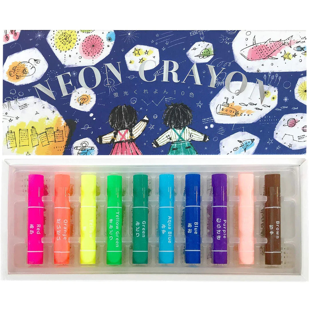 Kokuyo Japanese Neon Crayons / Set of 10